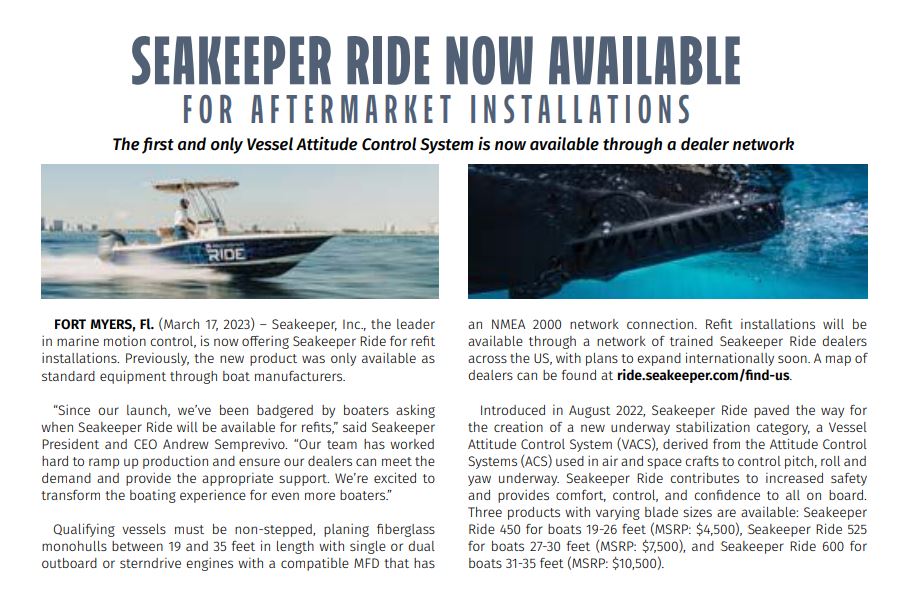 Seakeeper Ride Now Available for Aftermarket Installations - Seakeeper Ride